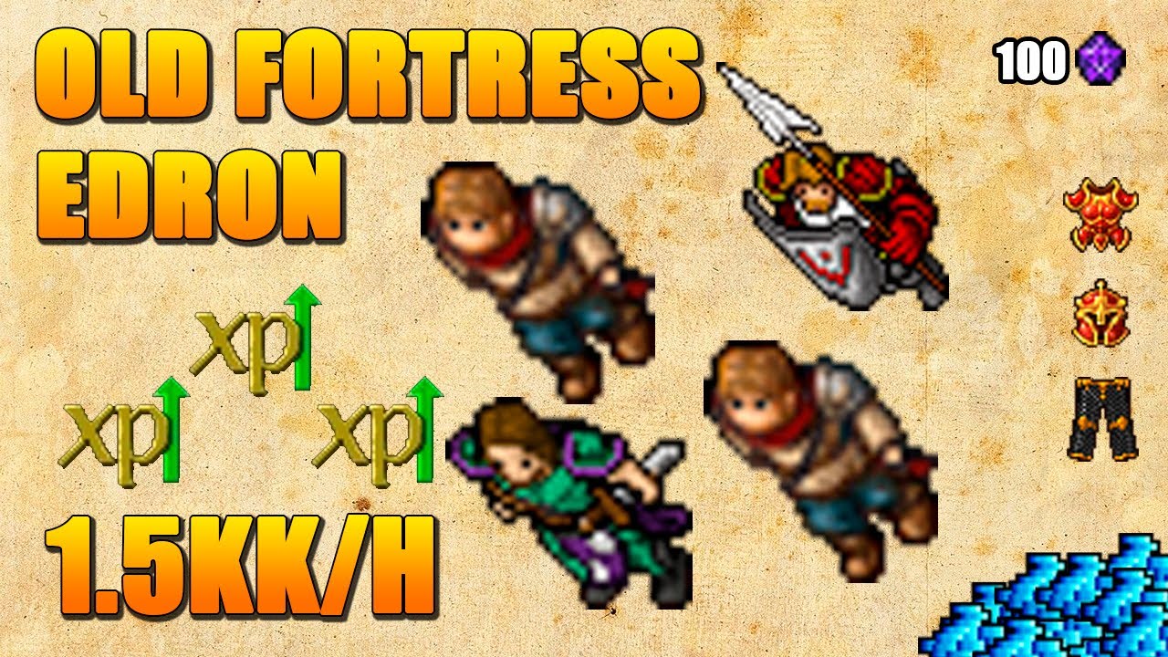 EK 130+ | FULL EXP | HERO CAVE | OLD FORTRESS | EDRON | TIBIA - YouTube