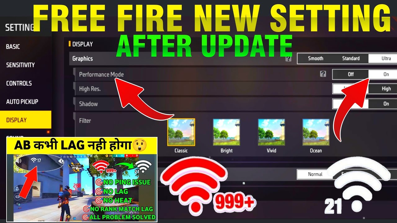 Free Fire New Setting After Update | Free Fire Network Problem | FF Lag ...