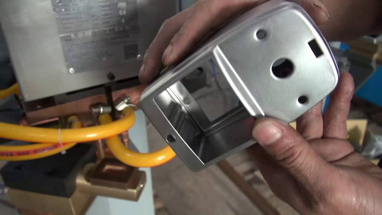 Inox Box four points spot welding machine - YouTube