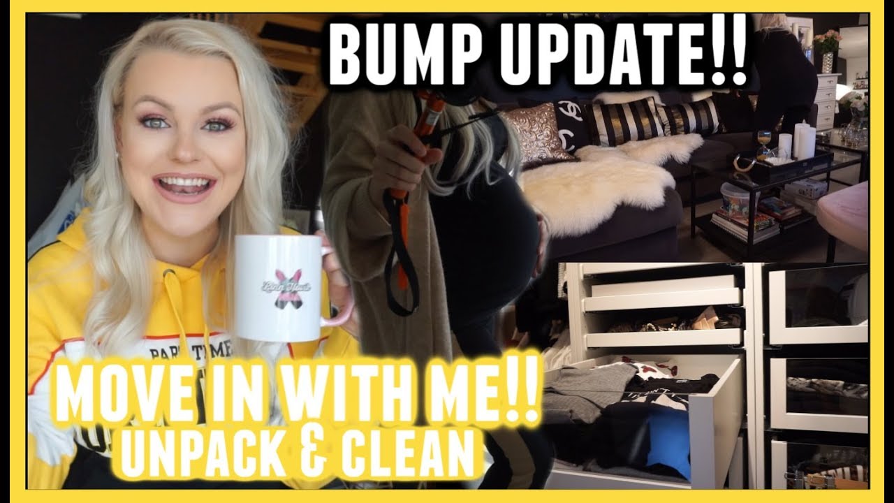 VLOG UPDATE | MOVING IN, BUMP UPDATE, UNPACK & CLEANING! - YouTube