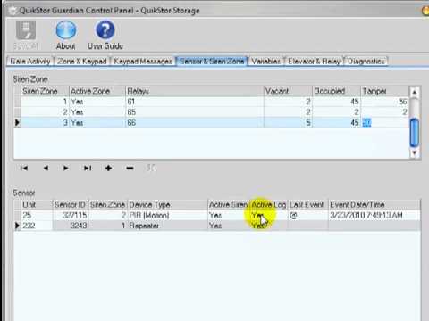 QuikStor - Guardian Control Panel - Sensor Setup - YouTube