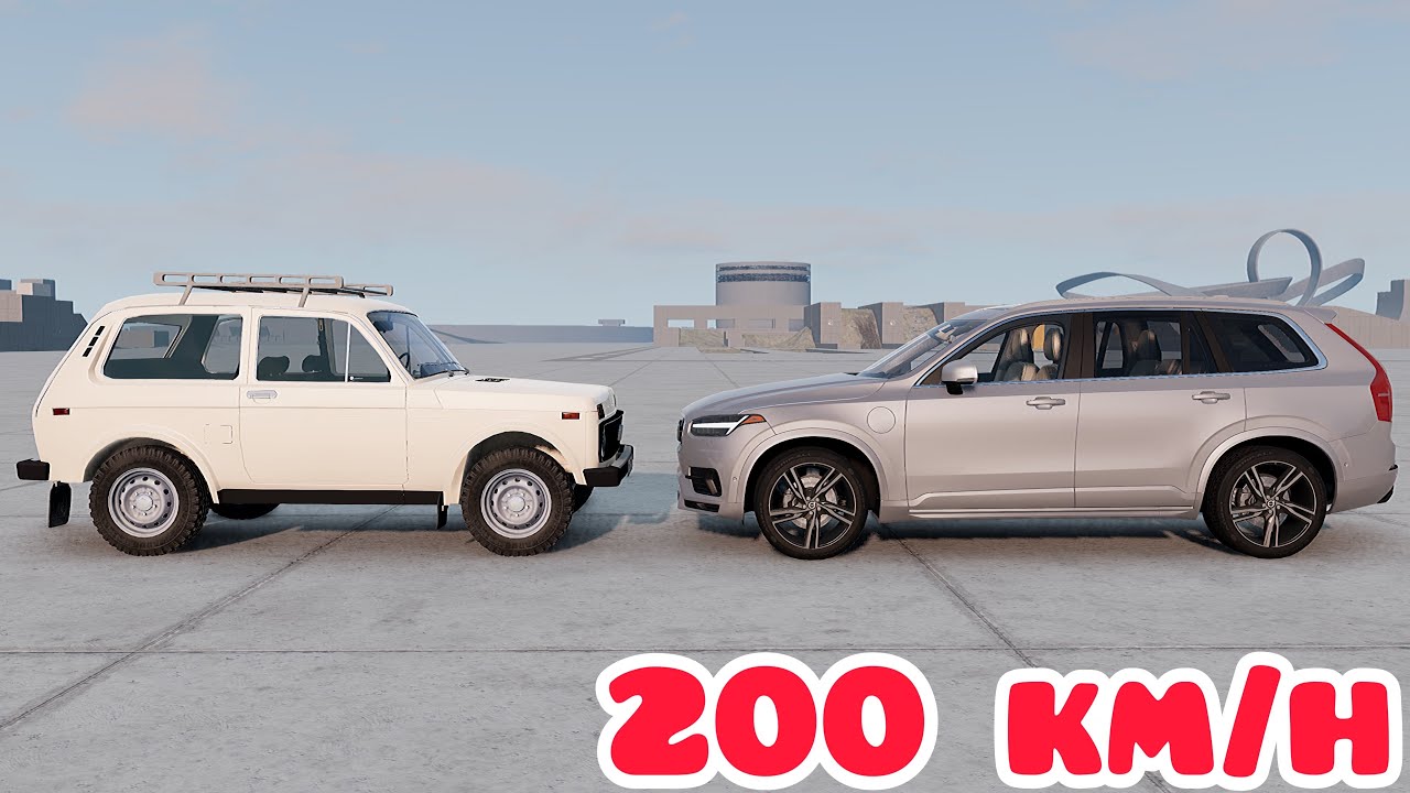 LADA NIVA vs Volvo XC90 II 💥 200 km/h (each one) 💥 BeamNG.drive CRASH ...