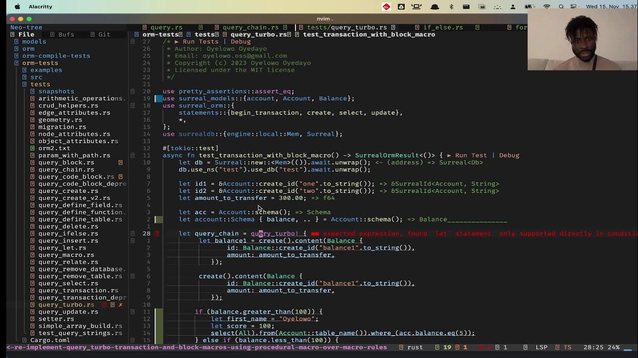 Rust: Implementing a query builder parser and macro, Part5 - YouTube
