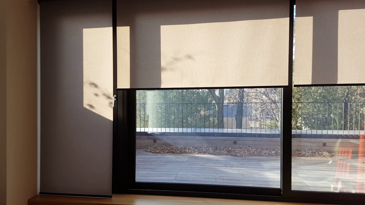 Roller Shades recessed in pocket - YouTube