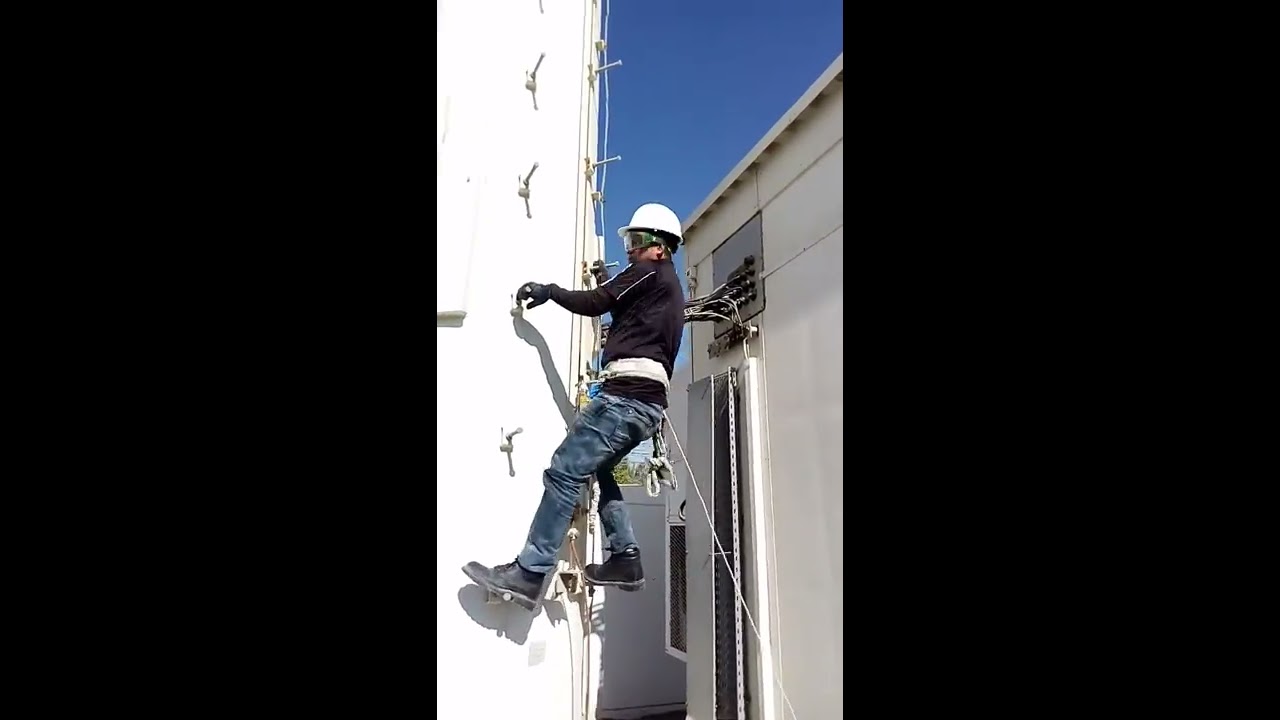 Tower Climbing Monopole 40 meters - YouTube