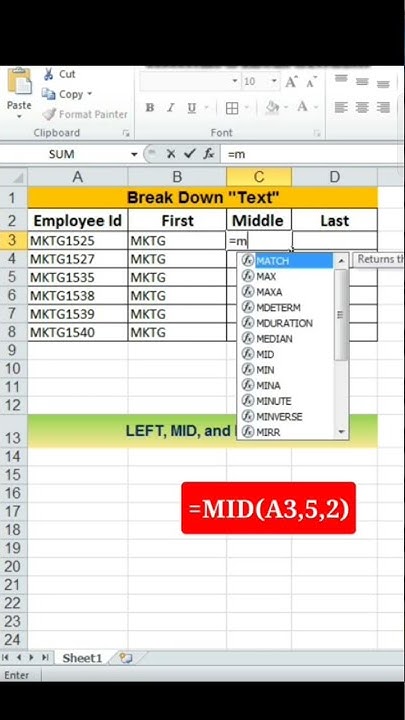 Excel Trick..Text breakdown.#shortvideo #shorts #youtubeshorts - YouTube