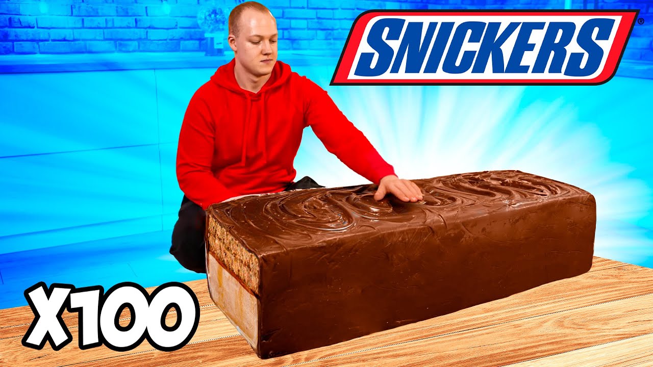 Raksasa SNICKERS Es krim | Cara Membuat SNICKERS Es krim DIY Terbesar ...