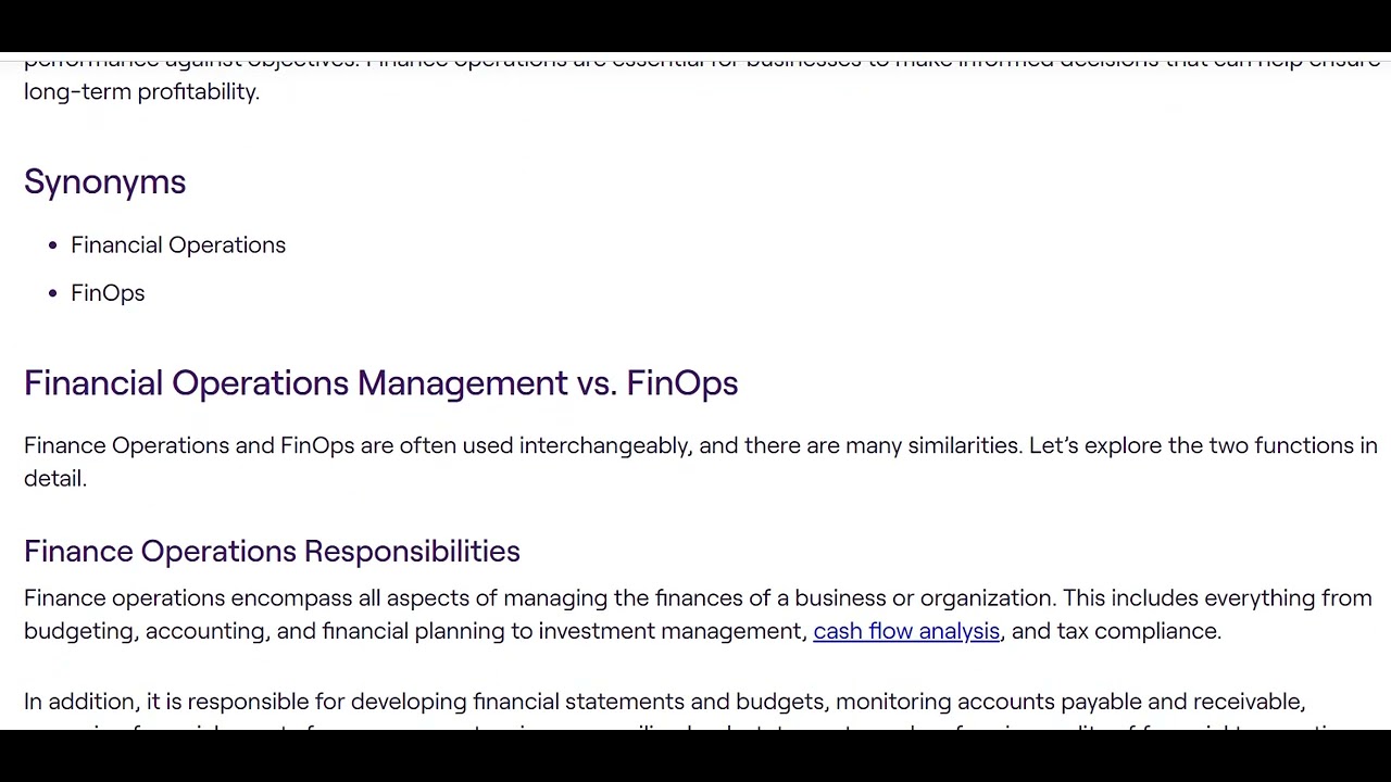 Finance Operations - YouTube