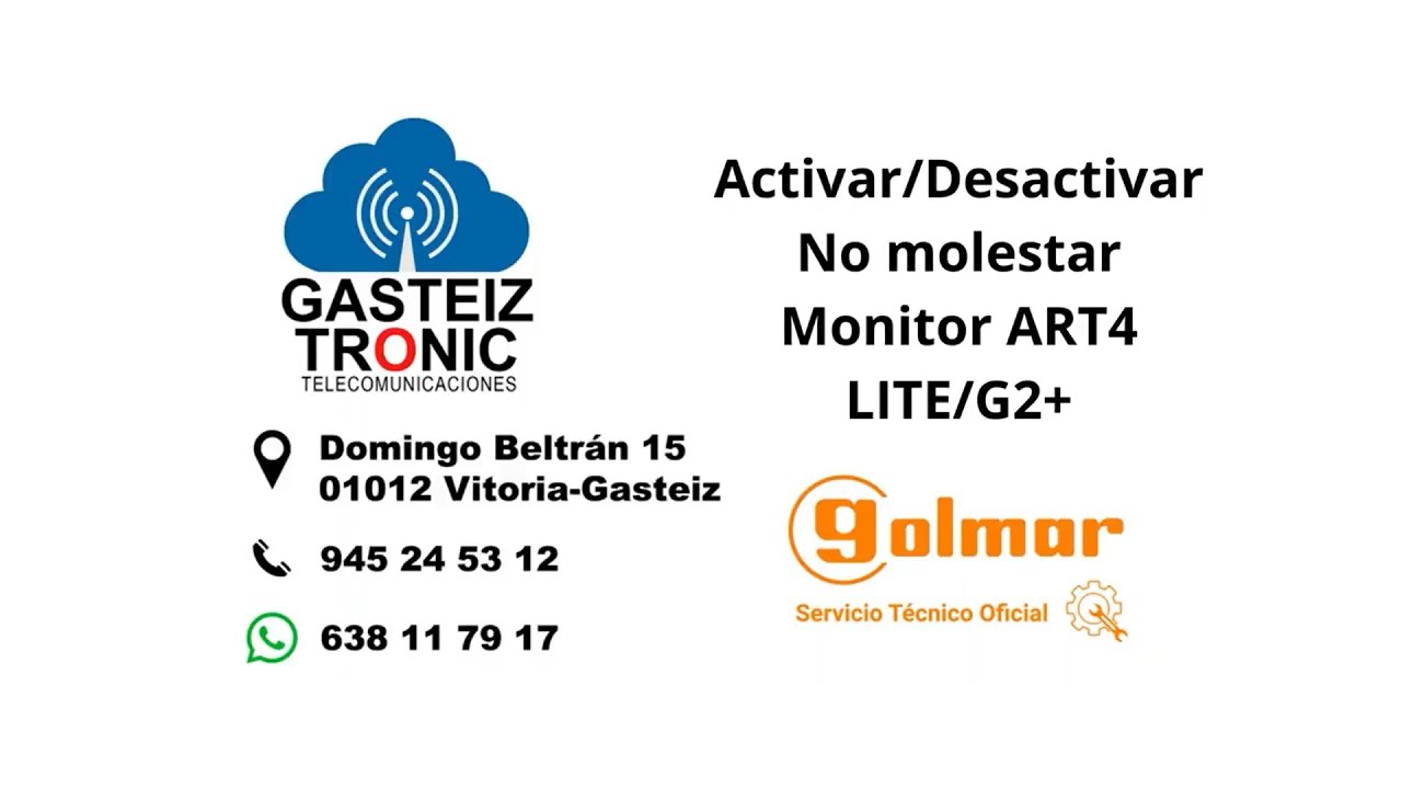 MODO NO MOLESTAR - Como activar y desactivar en un monitor GOLMAR G2 ...