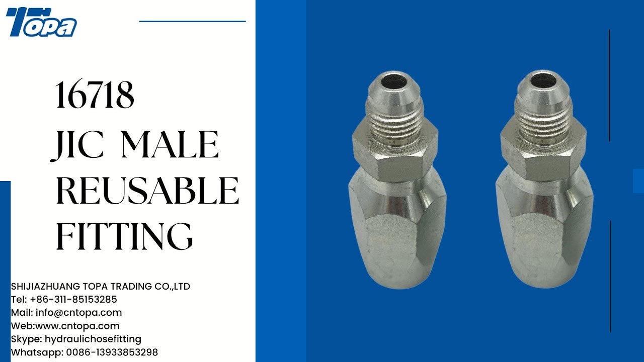 16718 Male JIC hydraulic reusable fitting-straight JIC detachable pipe ...