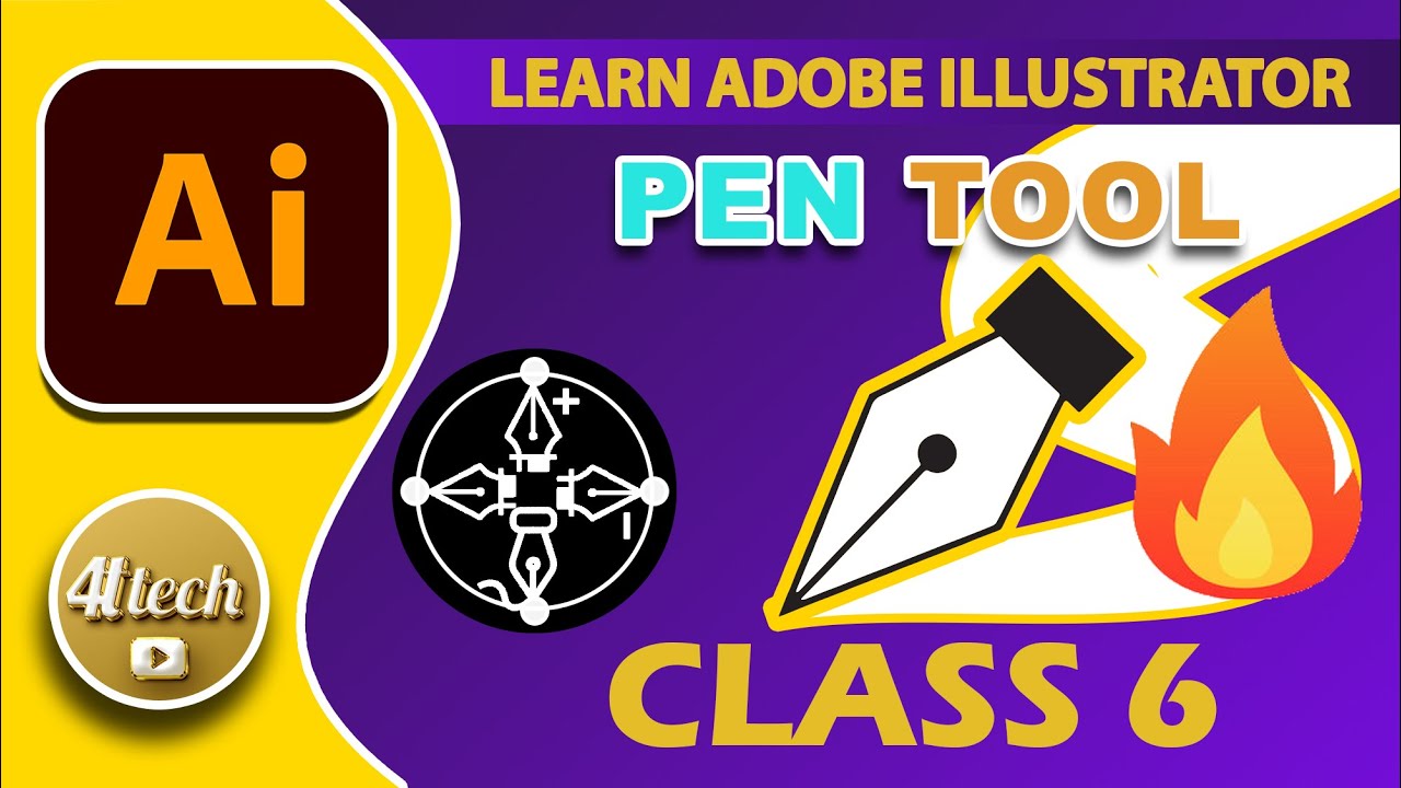 Adobe Illustrator Class 6 - Pen Tool and Curvetrure Tool - Complete ...