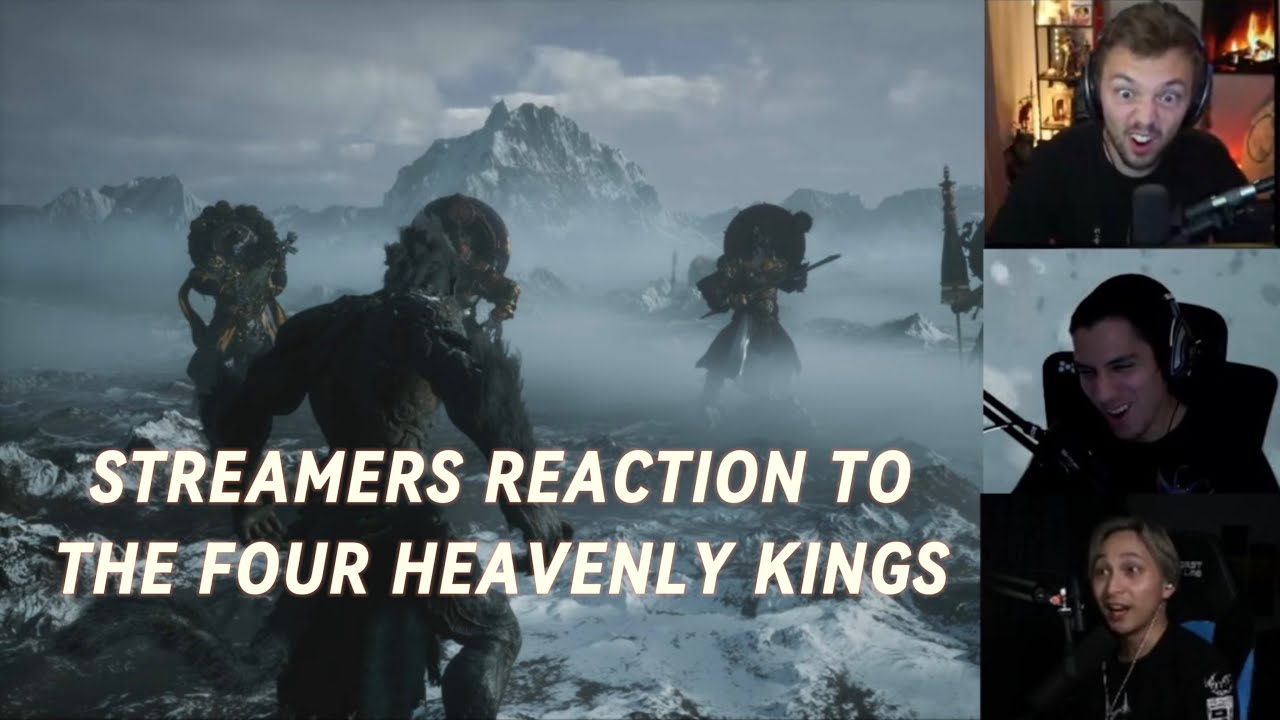 Black Myth Wukong - Streamers Reaction To The Four Heavenly Kings - YouTube