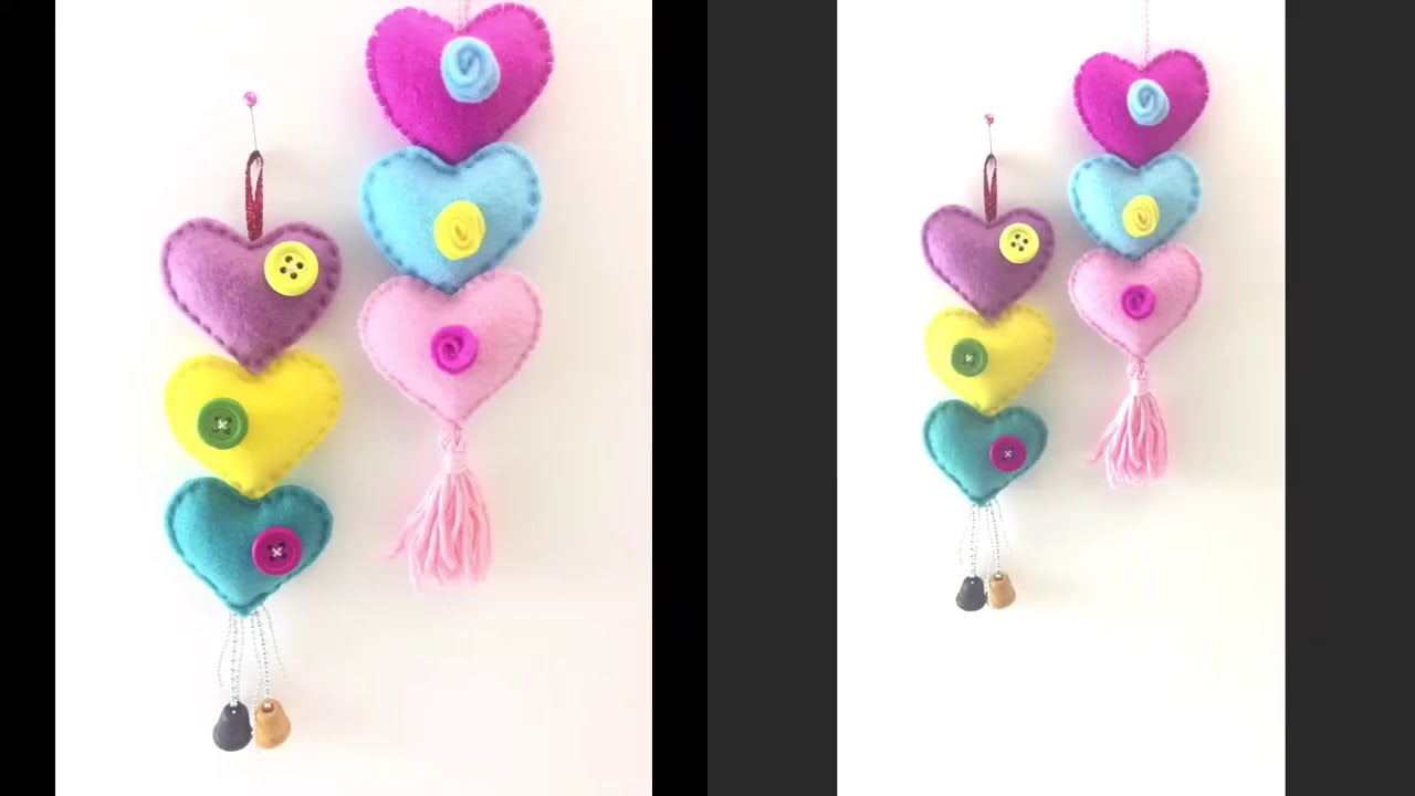 Felt heart / How to make heart craft - YouTube