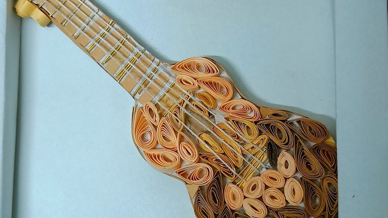 Diy# Guitar # using cardboard and quilled papers🙂 - YouTube
