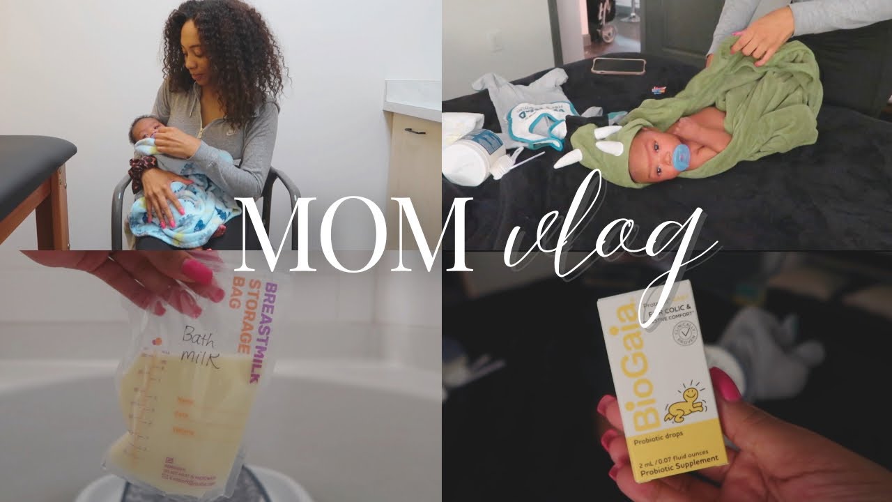 MOM VLOG | 2 month checkup + baby shots, postpartum depression update, breastmilk bath, cleaning ...