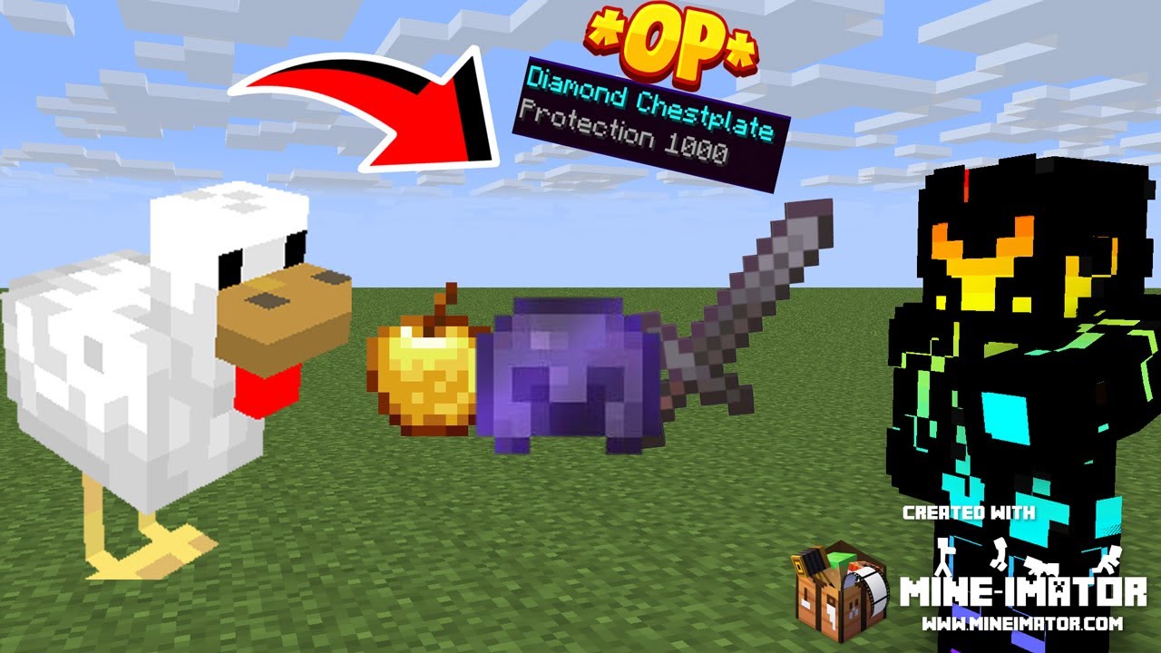 Minecraft But, Chicken Drops OP Items.. - YouTube