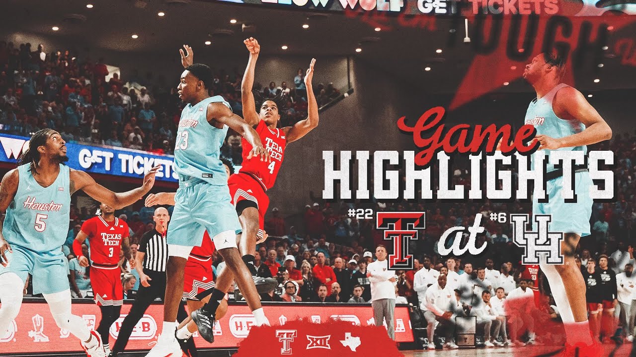 Texas Tech Men's Basketball at No. 6 Houston: Highlights (Win, 82-81 ...