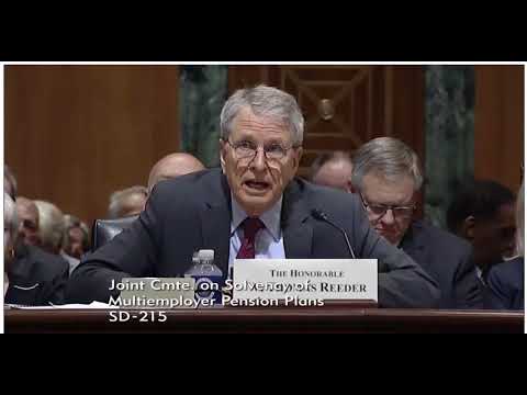 Thomas Reeder PBGC multiemployer bailout hearing- doing nothing - YouTube