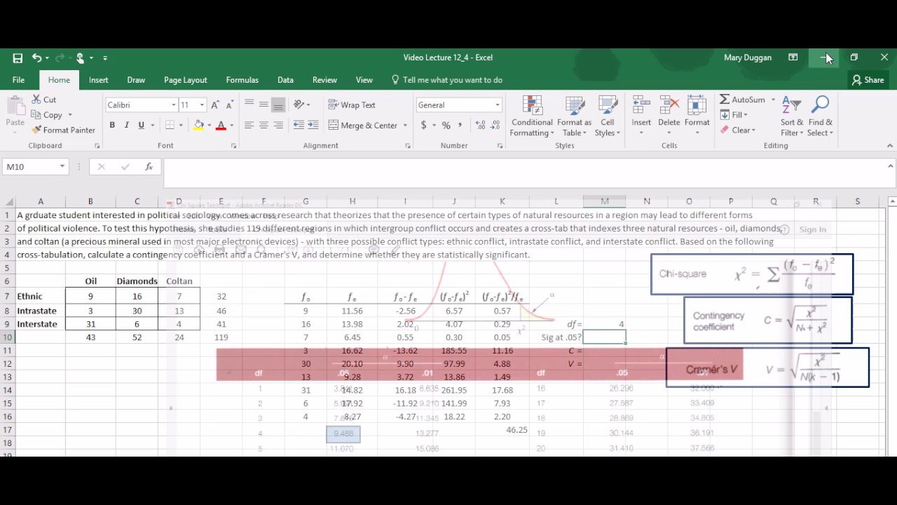 Video Lecture 12 4 Contingency Coefficient and Cramer's V - YouTube