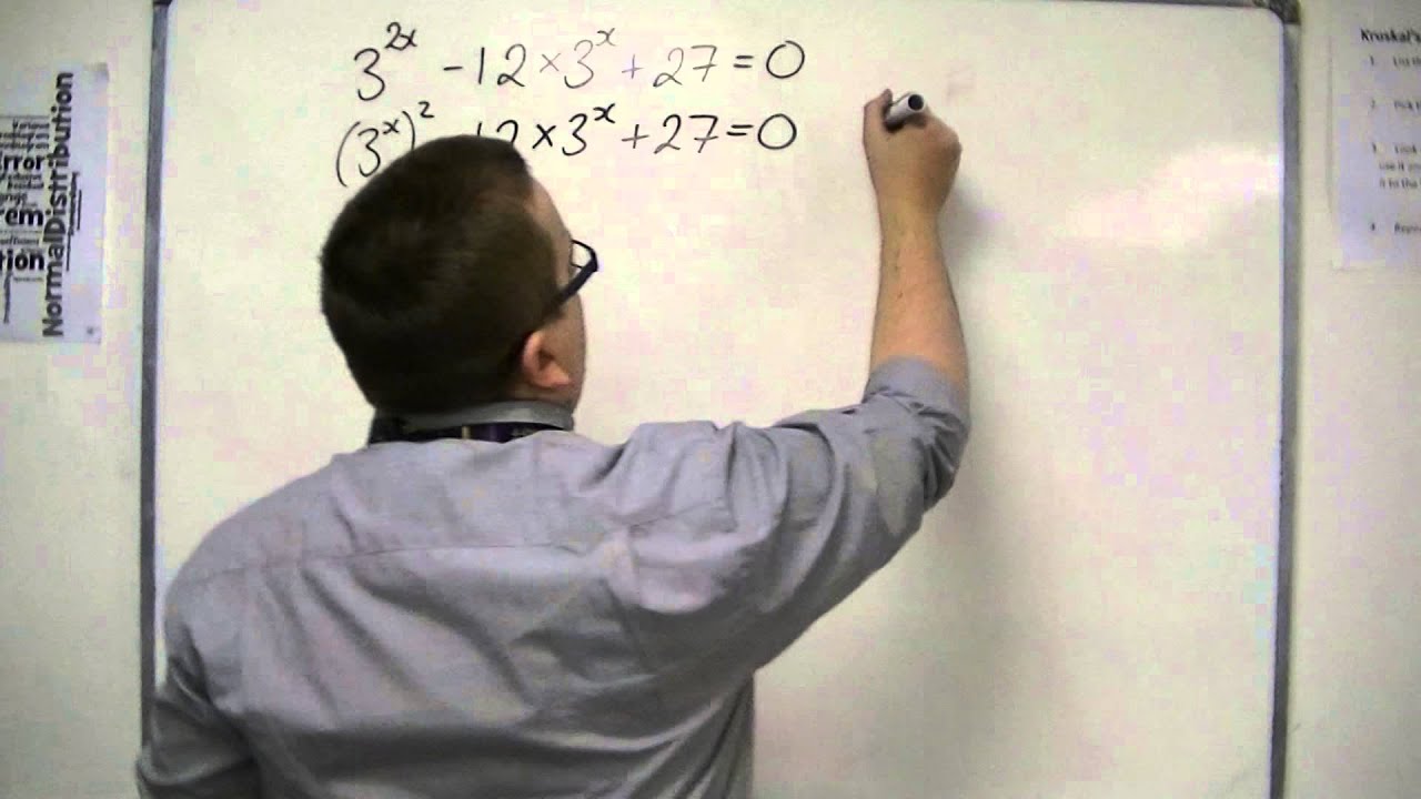 AQA Core 2 1.08 Hidden Quadratics: A Quadratic Equation with Indices ...