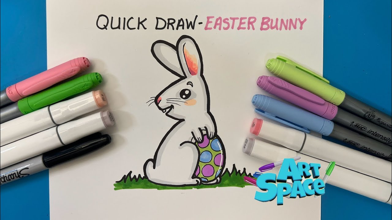 Quick Draws for Kids - How to Draw the EASTER BUNNY (Easy) - YouTube