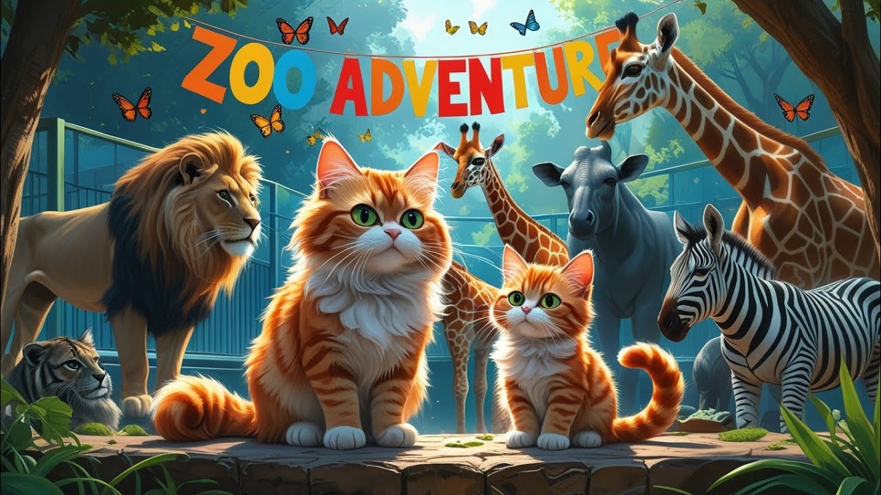 Mama Cat & Kitten Zoo Adventure |Cat And Kitten|Zoo Story|Cat Cartoon ...