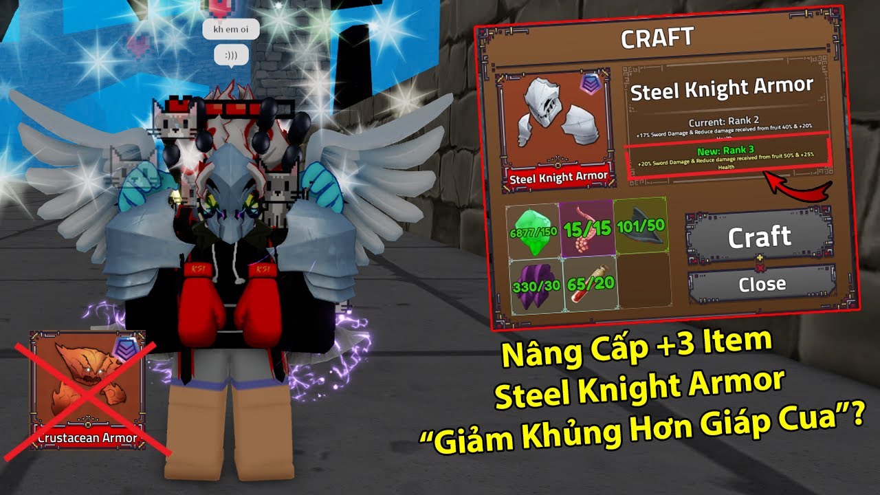 KING LEGACY | Nâng Cấp +3 Giáp "Đặc Biệt" Steel Knight Armor Giảm Sát ...