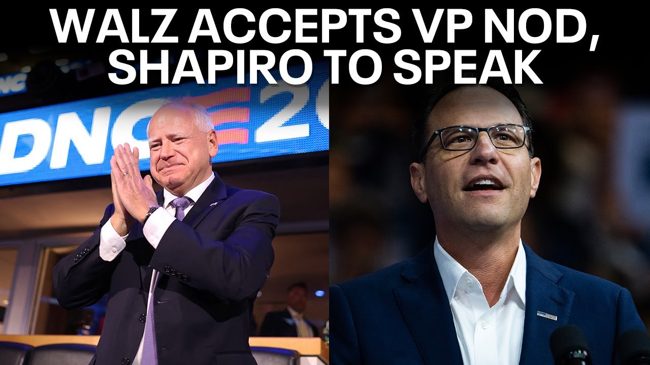 📺 Tim Walz accepts VP nomination, Gov. Josh Shapiro speaks on DNC Day 3 ...