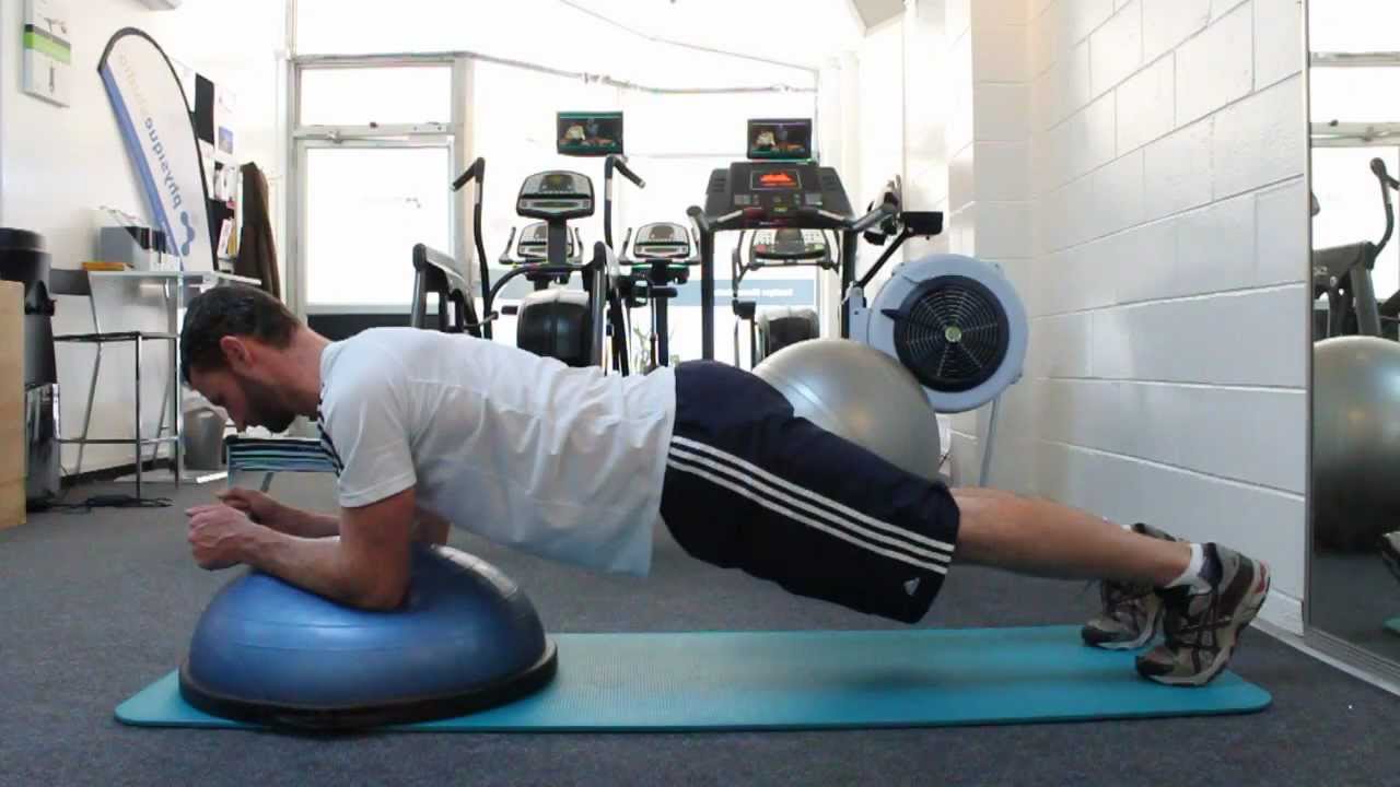 Bosu Bridge Upside Down Elbows - Level 2 - GymCalc.com - YouTube