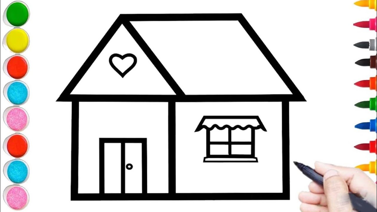 Easy House Drawing For Kids Step by Step || - YouTube