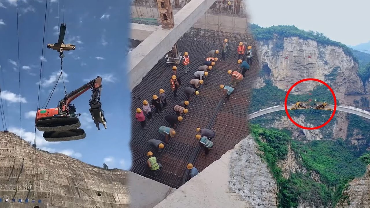 How do the Chinese build bridges on cliffs | Amazing large scale ...