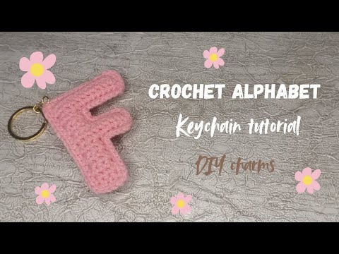 How to crochet alphabet F keychain tutorial 🌸🌷 | diy charms | step-by-step guide