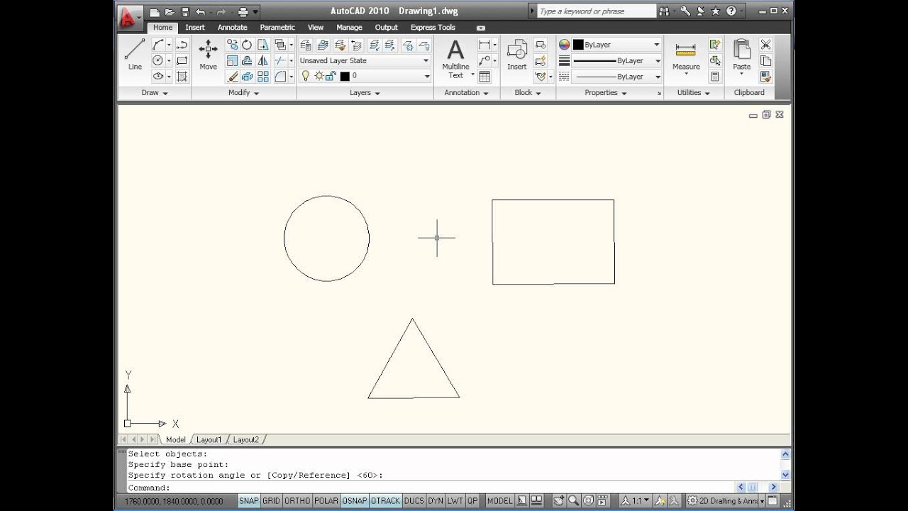 Вращение в AutoCAD (16/28) - YouTube