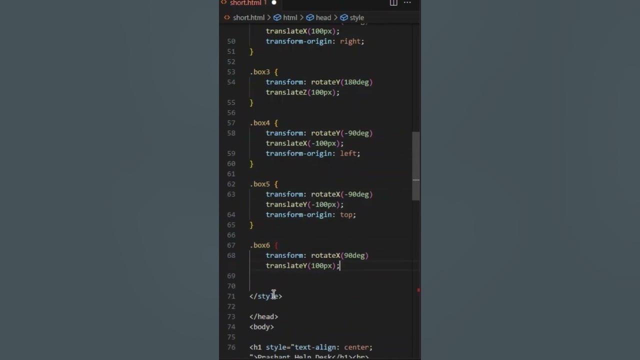CSS 3D Cube Style Tutorial #csstutorial #css #coding - YouTube