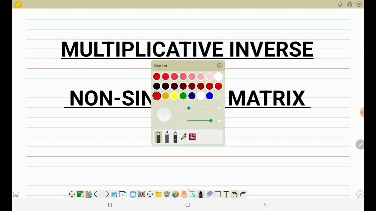 Multiplicative Inverse of Non-Singular Matrix with Example. - YouTube