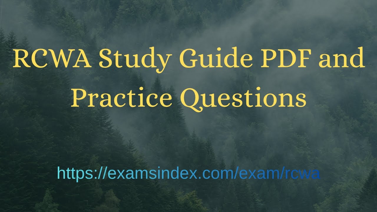RCWA Study Guide PDF and Practice Questions - YouTube