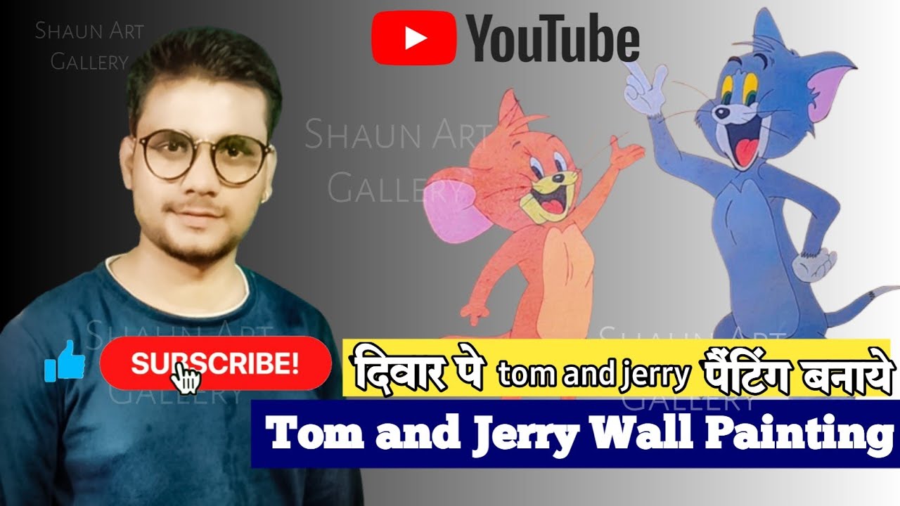 tom and jerry wall painting | deevar pe painting | tom painting ...