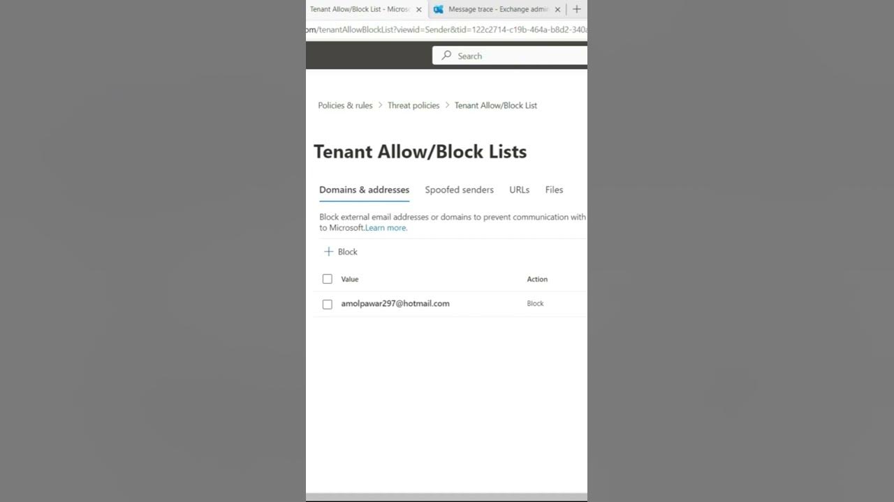 Tenant Allow block list #defenderforoffice - YouTube