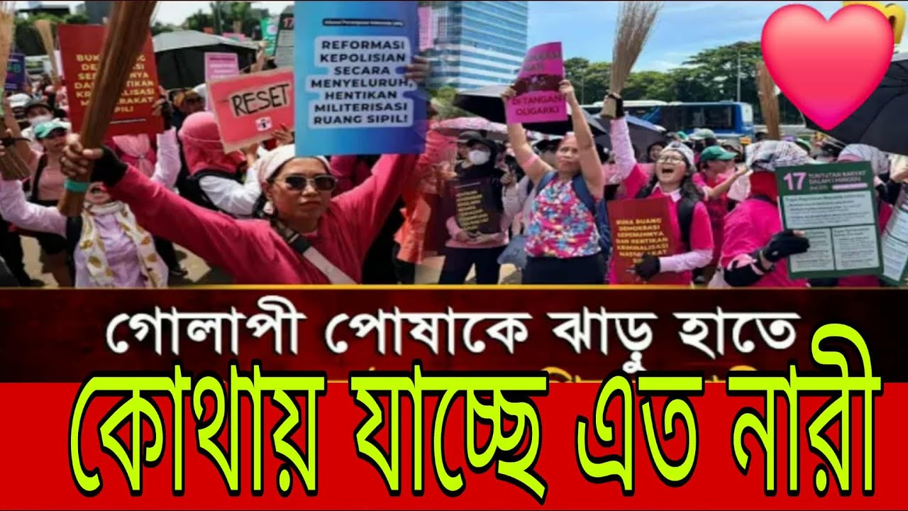 গোলাপি পোশাকে ঝাড়ু হাতে কোথায় যাচ্ছে এত নারী@sohel-vlogs-001 - YouTube