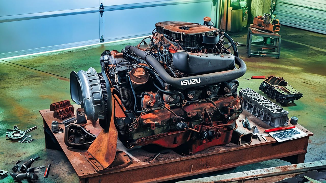 Super Engine Restoration ISUZU 10PE1 190344 LARGE CAR Severely Damaged ...