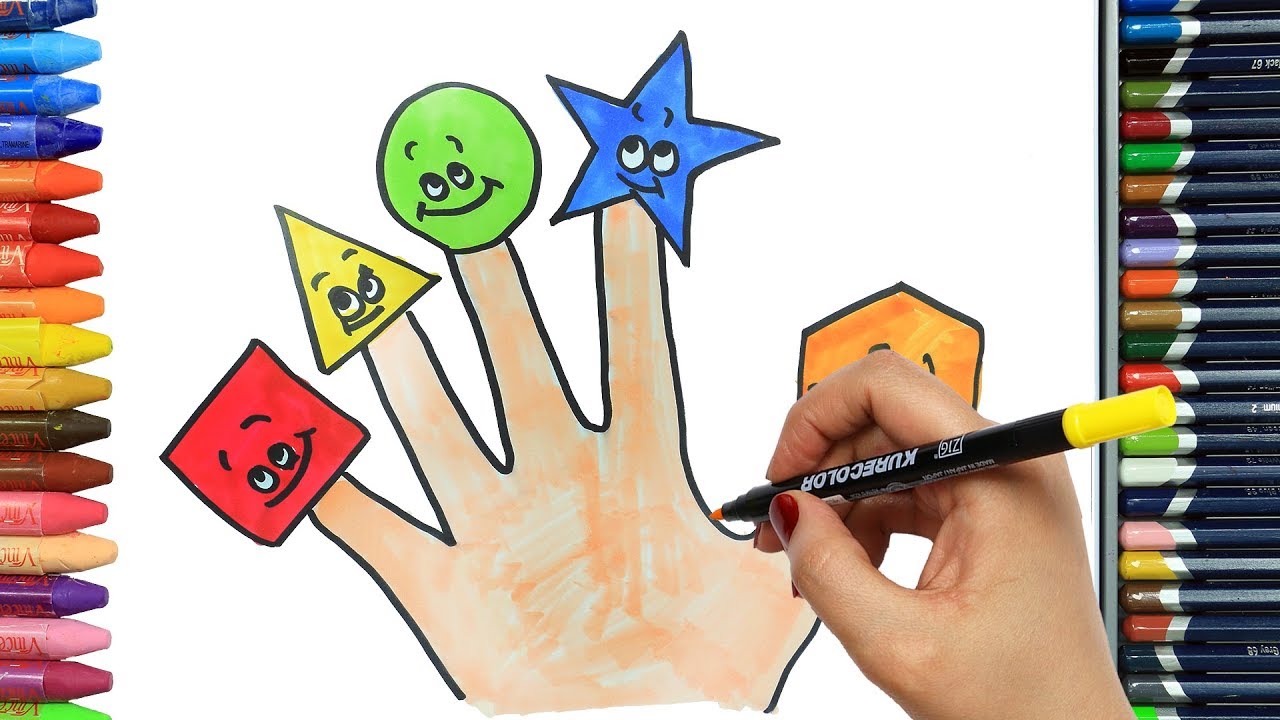 How to draw hand with shapes | Colors | Drawing and Painting for ...