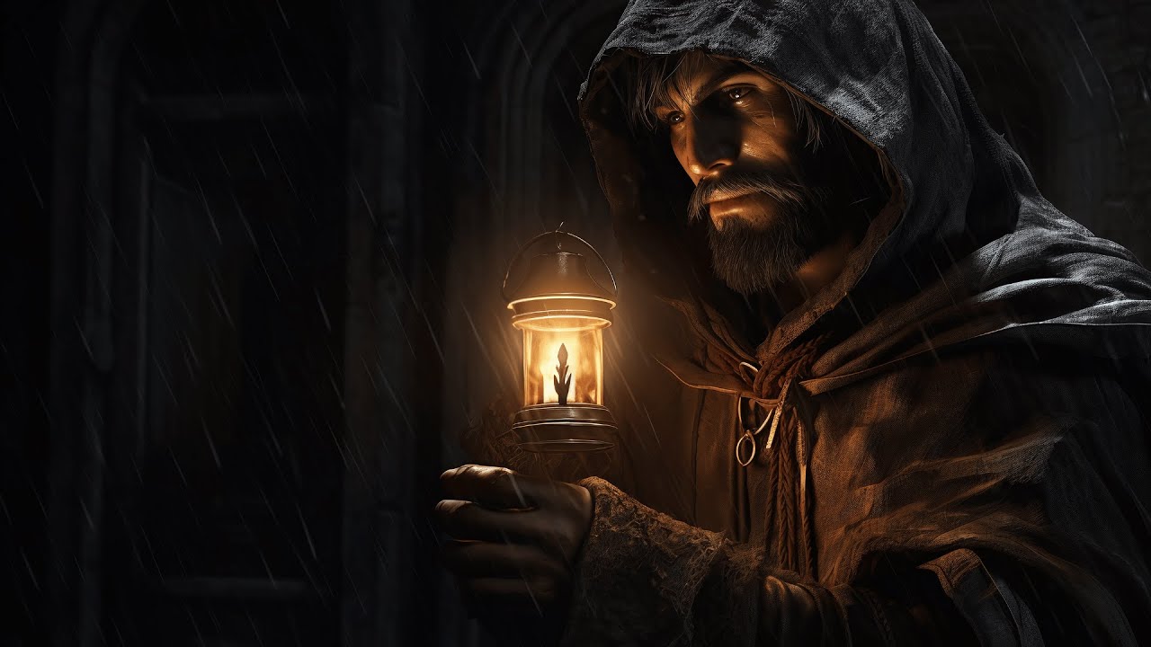 Stormy Night in a Medieval Monastery - ASMR Ambience - YouTube