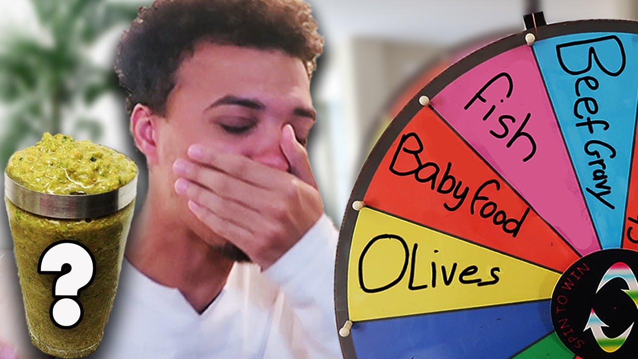 WORLD'S MOST DISGUSTING MYSTERY WHEEL OF SMOOTHIE CHALLENGE **PUKE ...