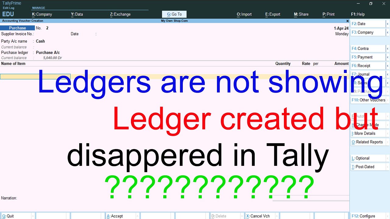 Ledgers are not showing in Tally Prime@COMPUTEREXCELSOLUTION #tally ...