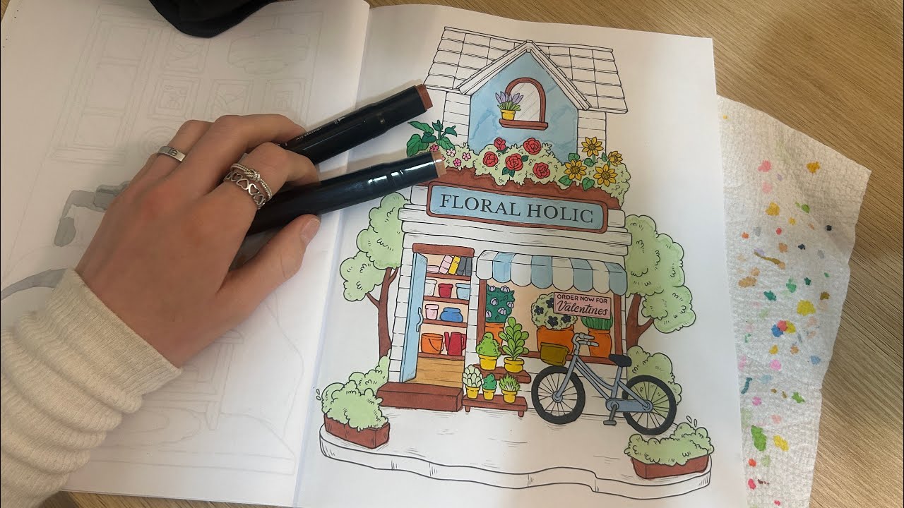 ASMR Color With Me (whispering, paper sounds, drawing) - YouTube