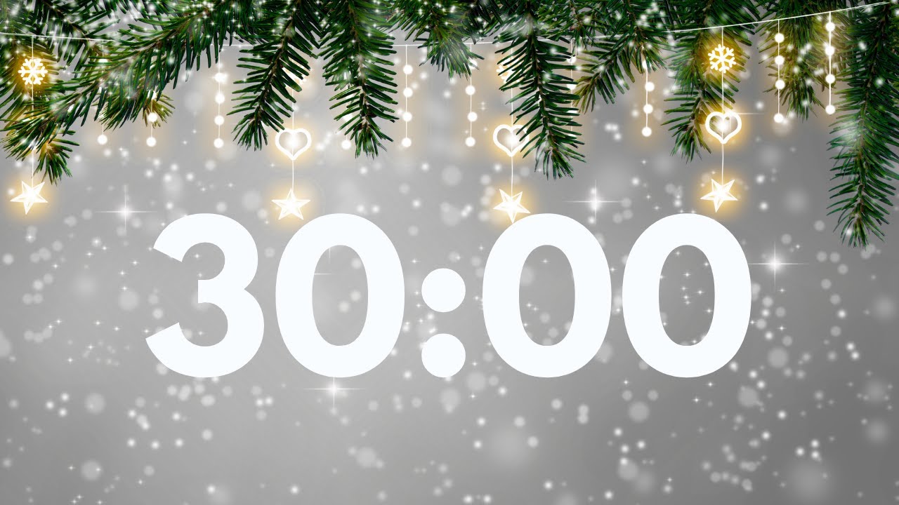 🎄🎅 30:00 SNOW FALL CHRISTMAS WINTER TIMER with soft chime at the end! ️ ...