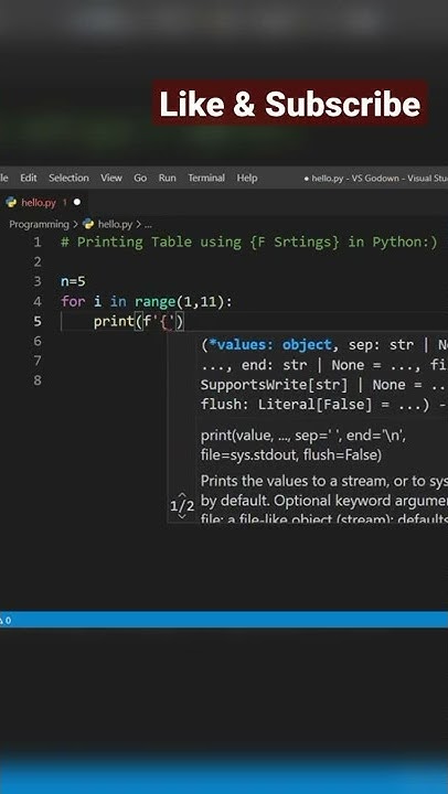 Table using F String format in Python #shorts #python #coding - YouTube