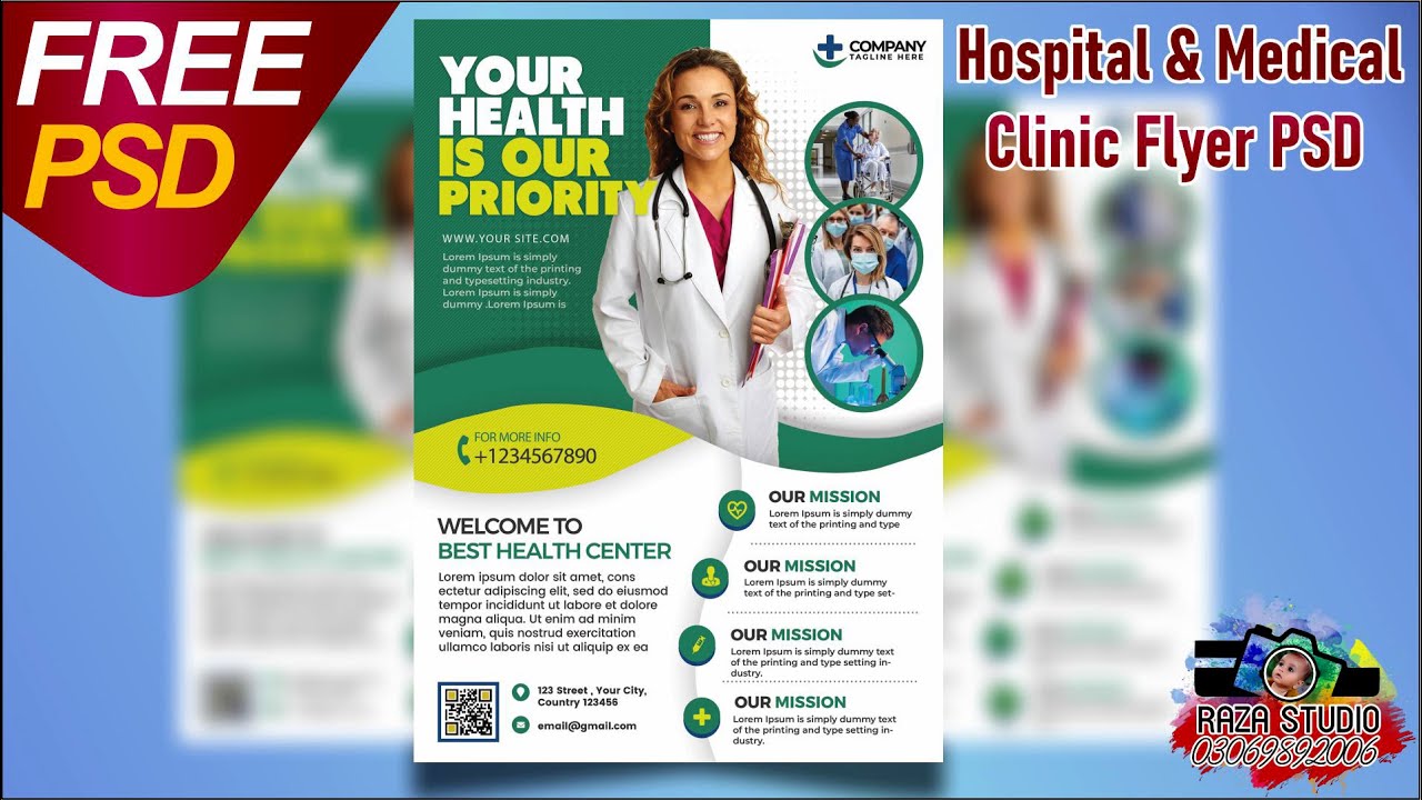 Hospital and Medical Clinic Flyer Template PSD Free Download - YouTube