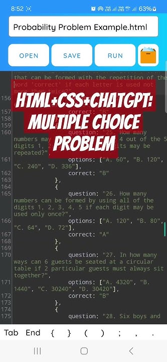 HTML+CSS+ChatGPT: Multiple choice problem #rhcengineering #html #chatgpt #css - YouTube