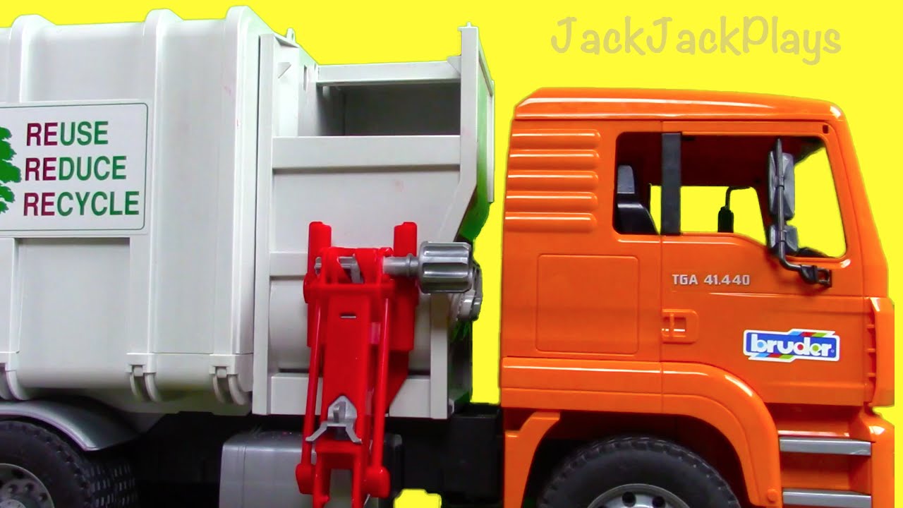 Garbage Truck Videos for Children: Tonka Bruder garbage trucks + Bruder ...